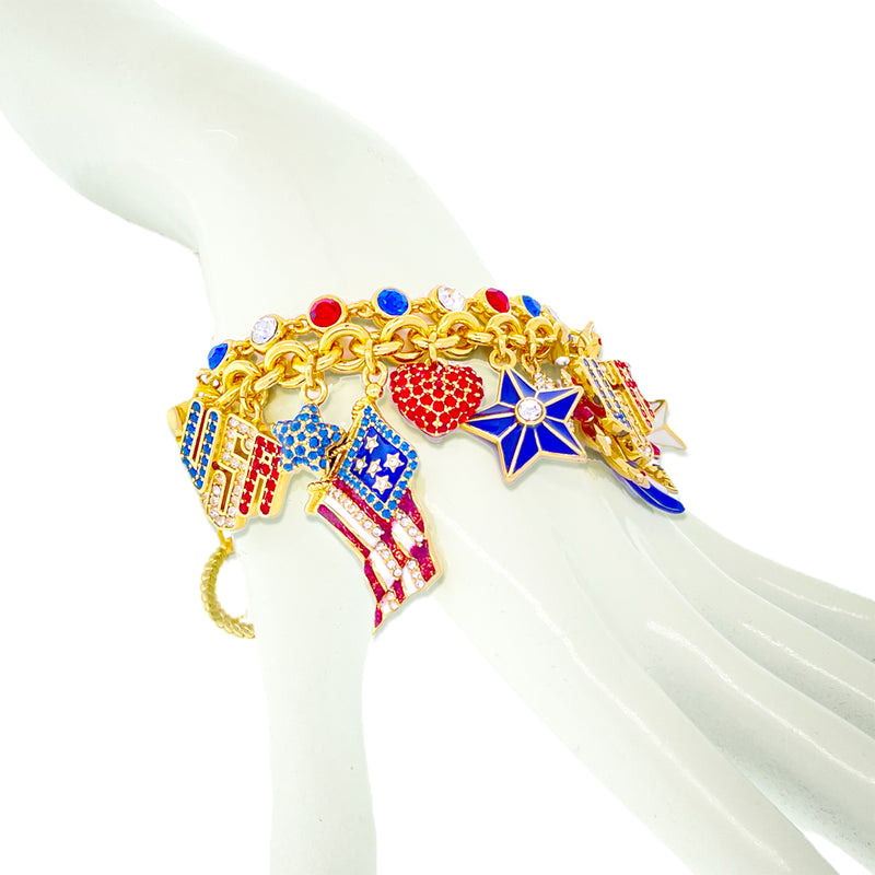 Exquisite July 4th Fireworks Flag Bracelet Ritzy Couture – Ritzy ...
